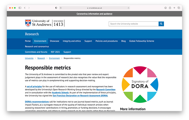 The University of St Andrews | DORA